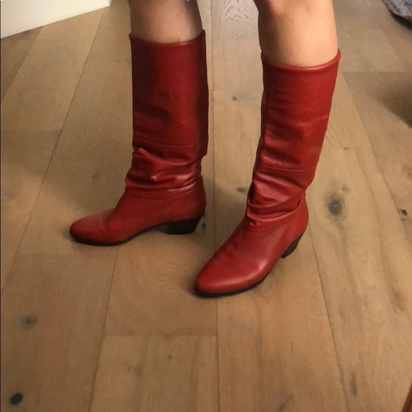 elastomere | Shoes | Elastomere Vintage Italian Red Leather Boots ...